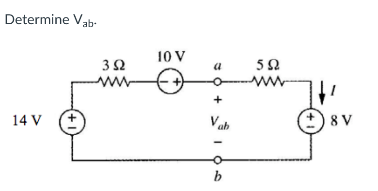 Solved Determine Vab 10 V 3? 5? Ca 14 V + ab | Chegg.com