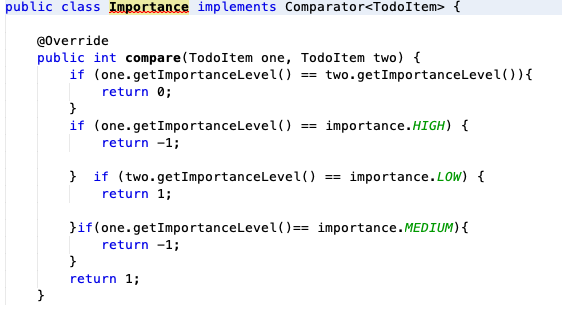 (Solved) : Public Class Importance Implements Comparator T Override ... (Solved) : Public Class Importance Implements Comparator T Override ...