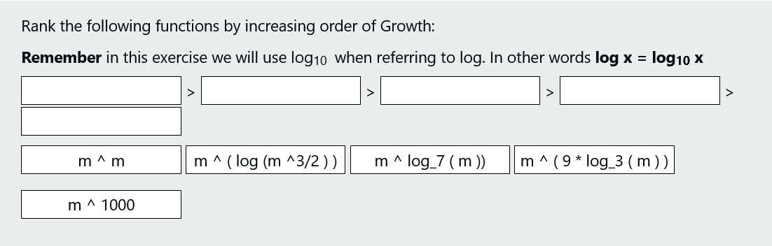 Solved Rank the following functions by increasing order of | Chegg.com