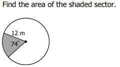 Solved Find the area of the shaded sector 7.75 m^2 64.25 | Chegg.com