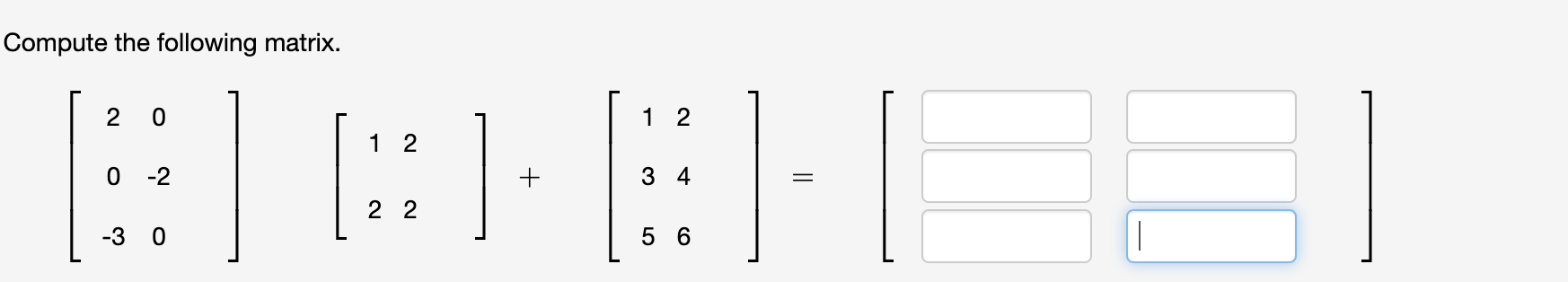 Solved Compute the following matrix. | Chegg.com