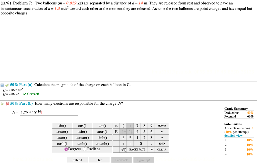 Solved (11\%) Problem 7: Two balloons (m=0.029 kg) are | Chegg.com Solved (11\%) Problem 7: Two balloons (m=0.029 kg) are | Chegg.com