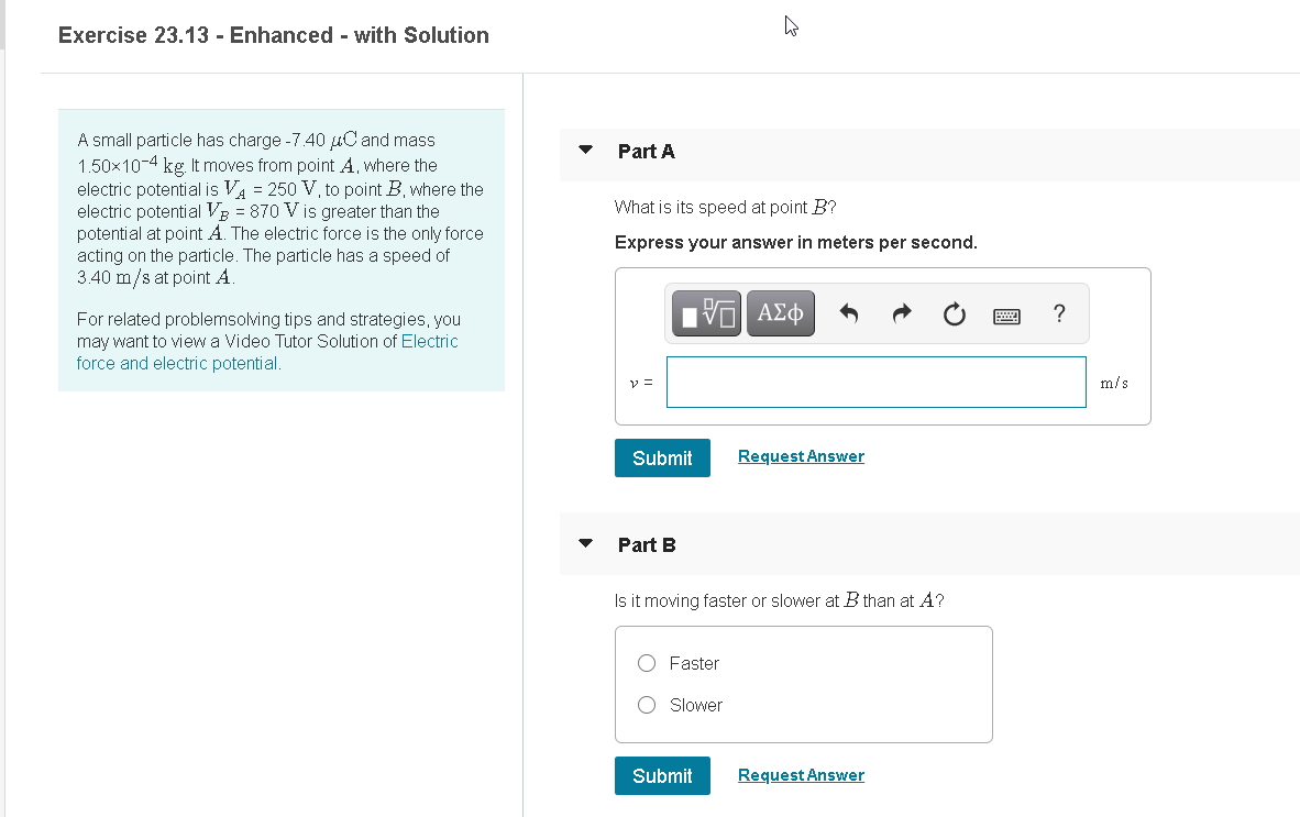 Solved Exercise 23.13 - Enhanced - with Solution W Part A A | Chegg.com