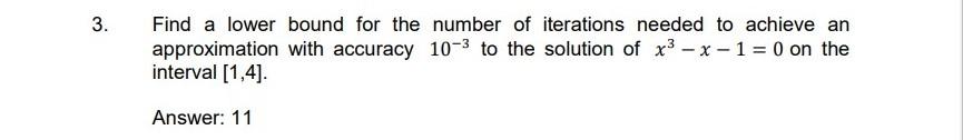 Solved Find A Lower Bound For The Number Of Iterations