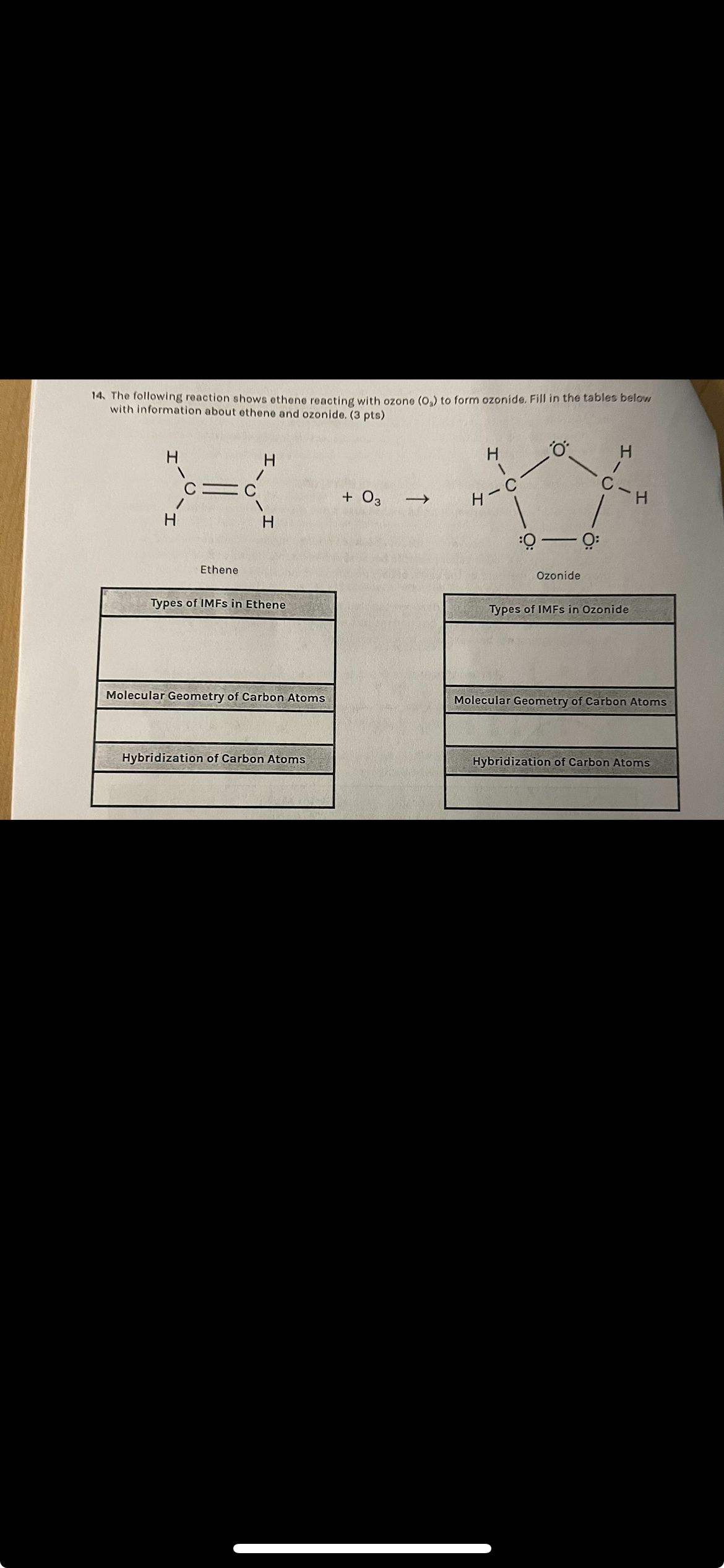Solved The following reaction shows othene reacting with | Chegg.com