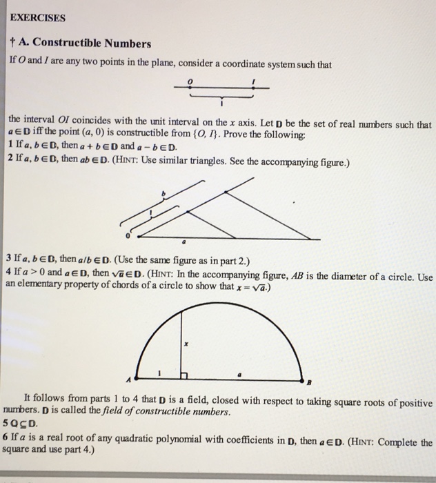 Solved G. Further Properties of Constructible Numbers and | Chegg.com