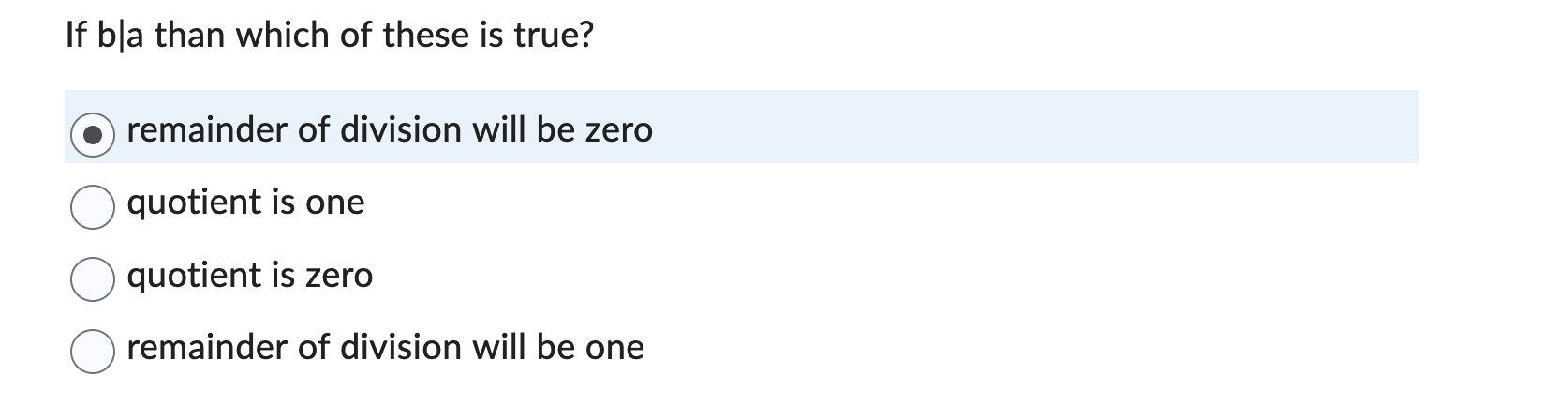 Solved If bla than which of these is true? remainder of | Chegg.com