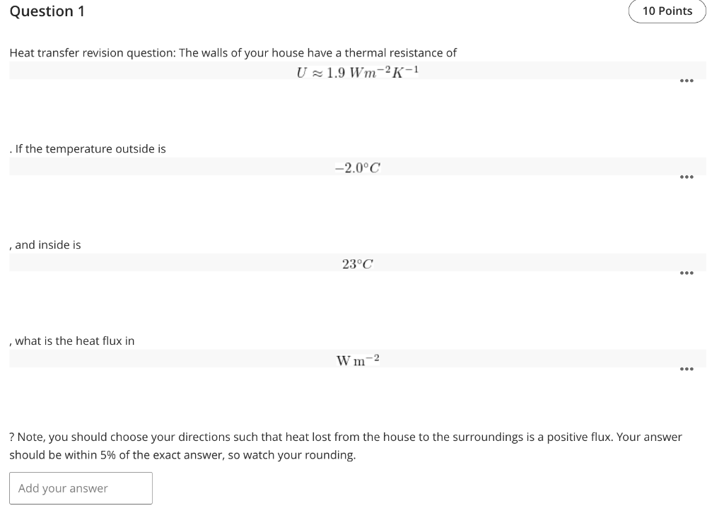 Solved Heat transfer revision question: The walls of your | Chegg.com