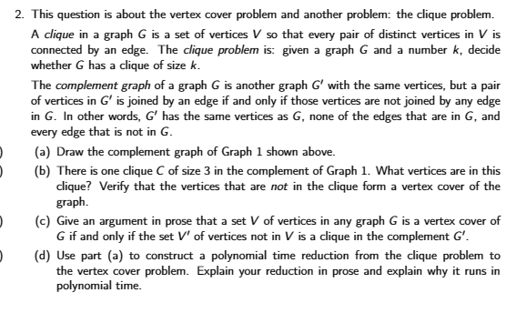 Solved 2. This question is about the vertex cover problem | Chegg.com