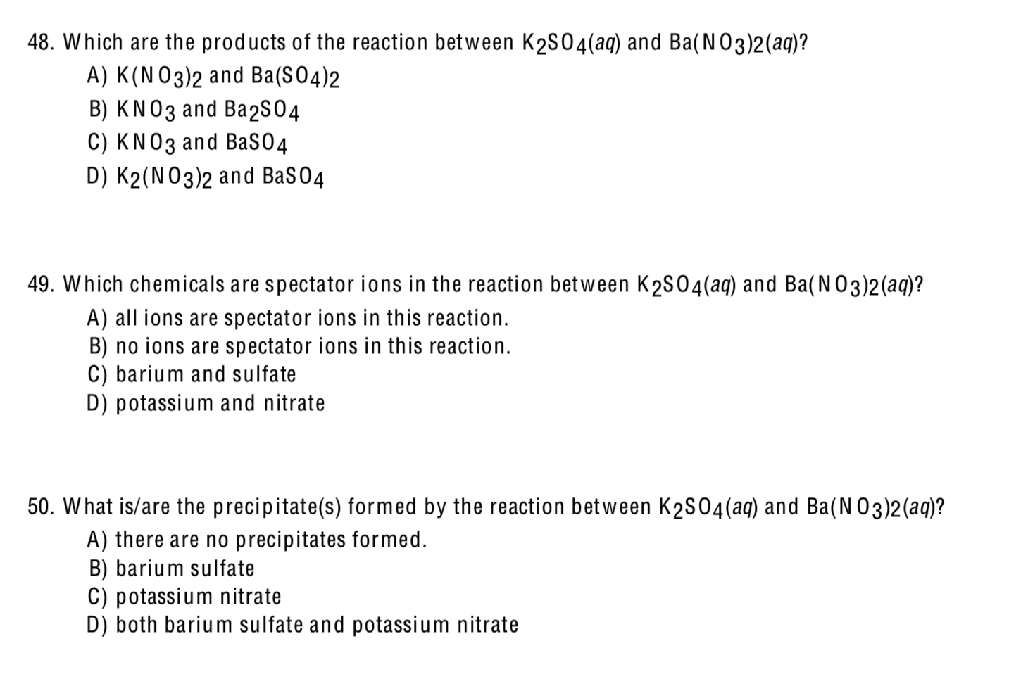 Solved 48. Which are the products of the reaction between | Chegg.com