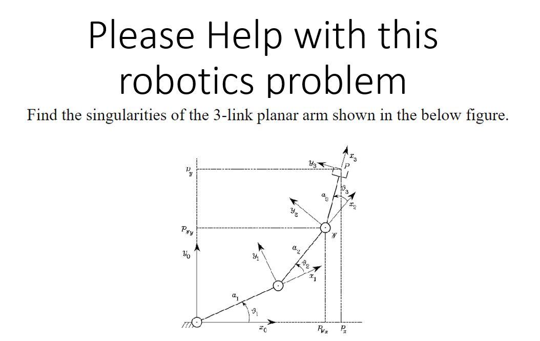 Solved Please Help with this robotics problem Find the | Chegg.com