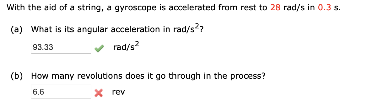 Solved With the aid of a string, a gyroscope is accelerated | Chegg.com