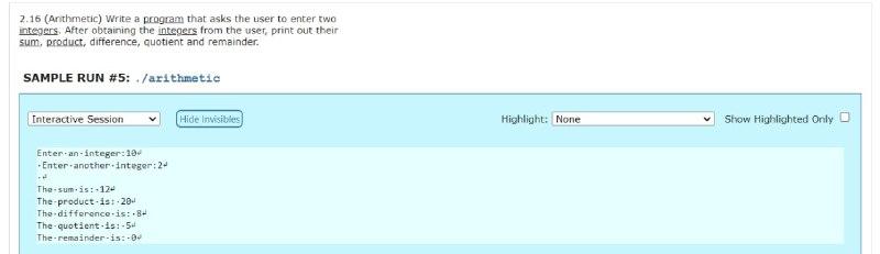 Solved 2.16 (Arithmetic) Write a program that asks the user | Chegg.com