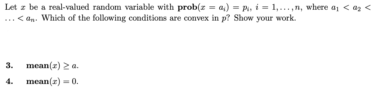 Solved Let x be a real-valued random variable with prob(x = | Chegg.com