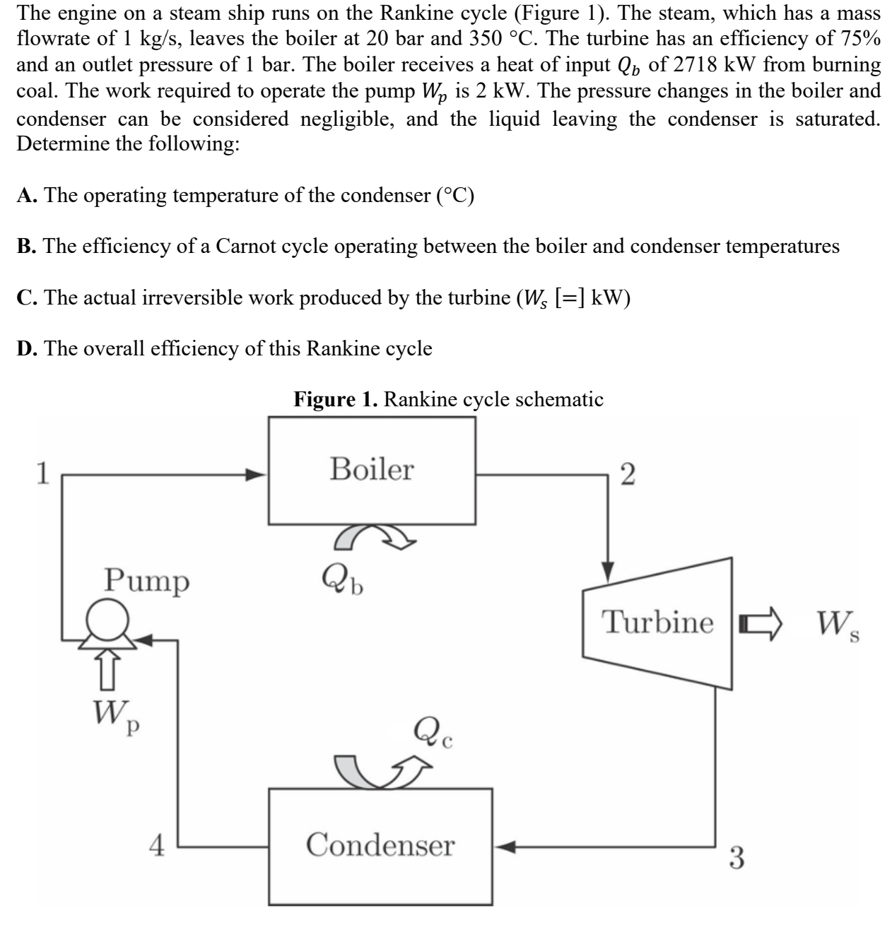 Solved The engine on a steam ship runs on the Rankine cycle | Chegg.com