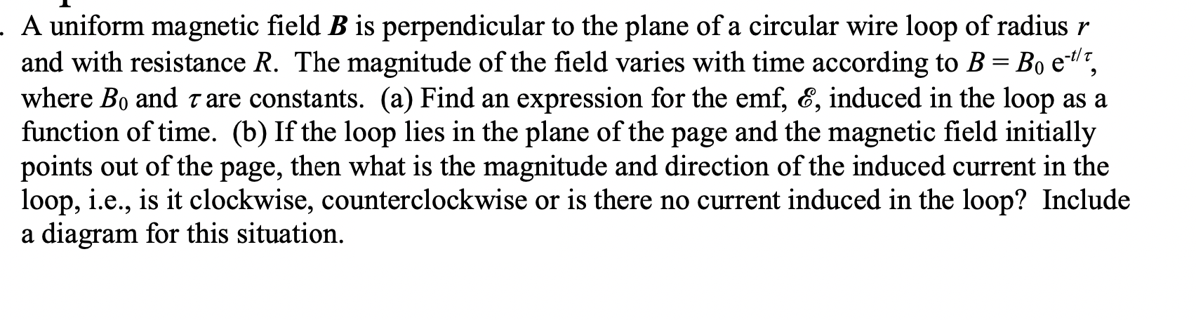 Solved A uniform magnetic field B is perpendicular to the | Chegg.com