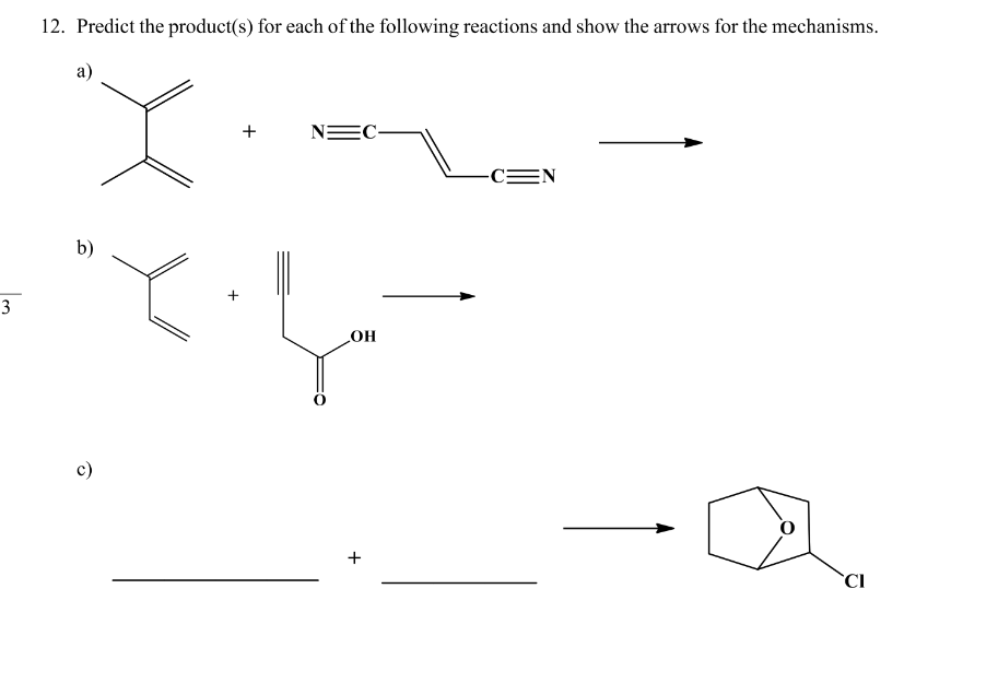 Solved 2. Predict the product(s) for each of the following | Chegg.com