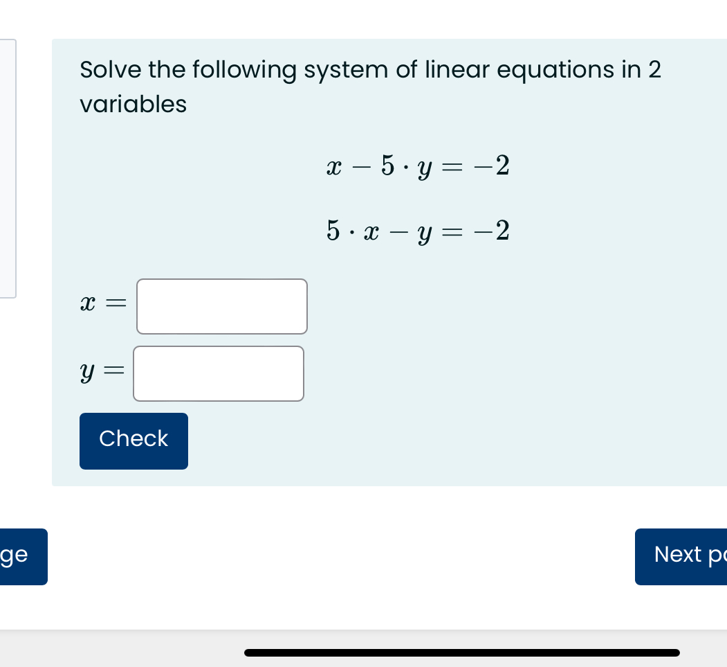 Solved Solve the following system of linear equations in | Chegg.com