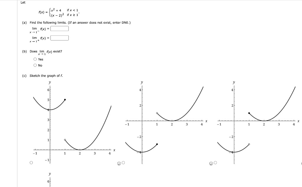 Solved Let f(x)={x2+4(x−2)2 if x