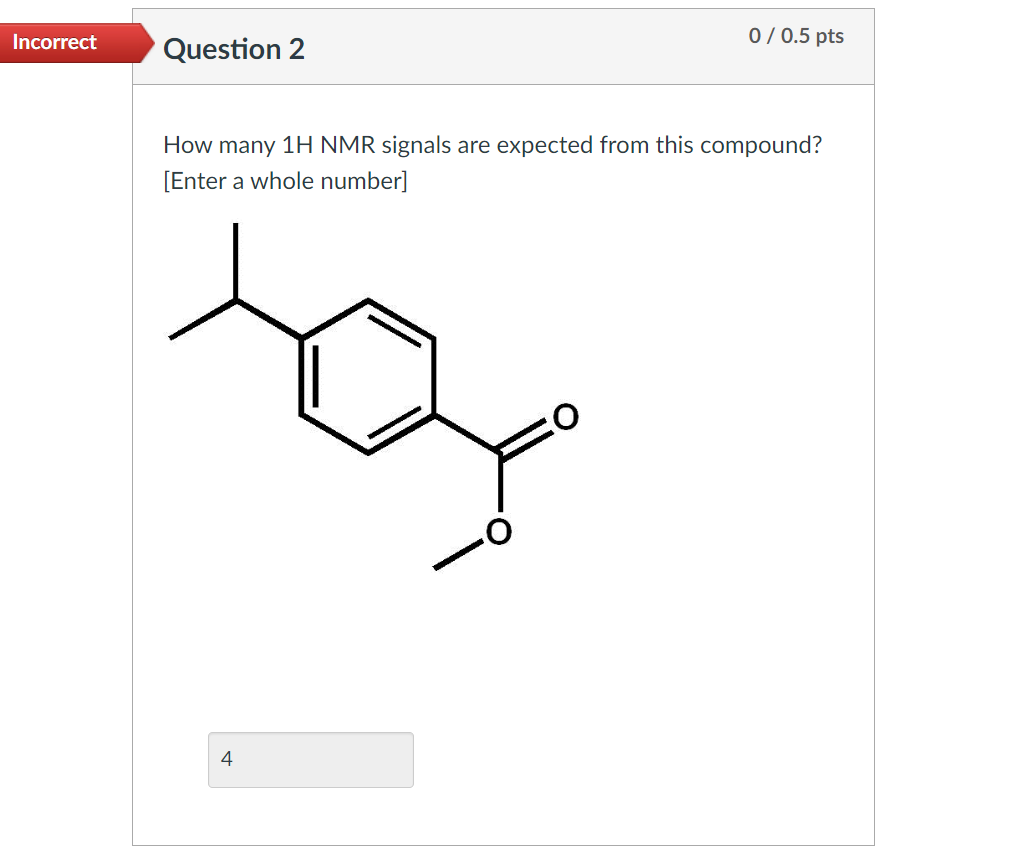 Solved How many 1H NMR signals are expected from this | Chegg.com