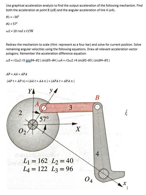 Solved Use graphical acceleration analysis to find the | Chegg.com