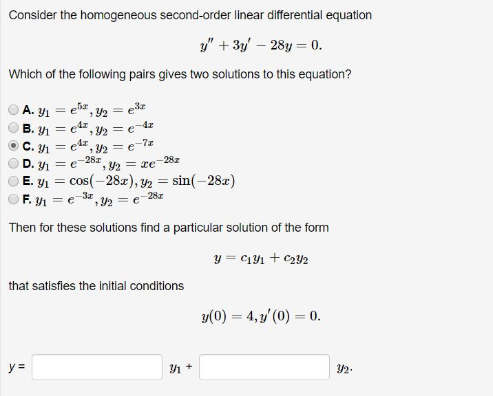 Solved Consider the homogeneous second-order linear | Chegg.com