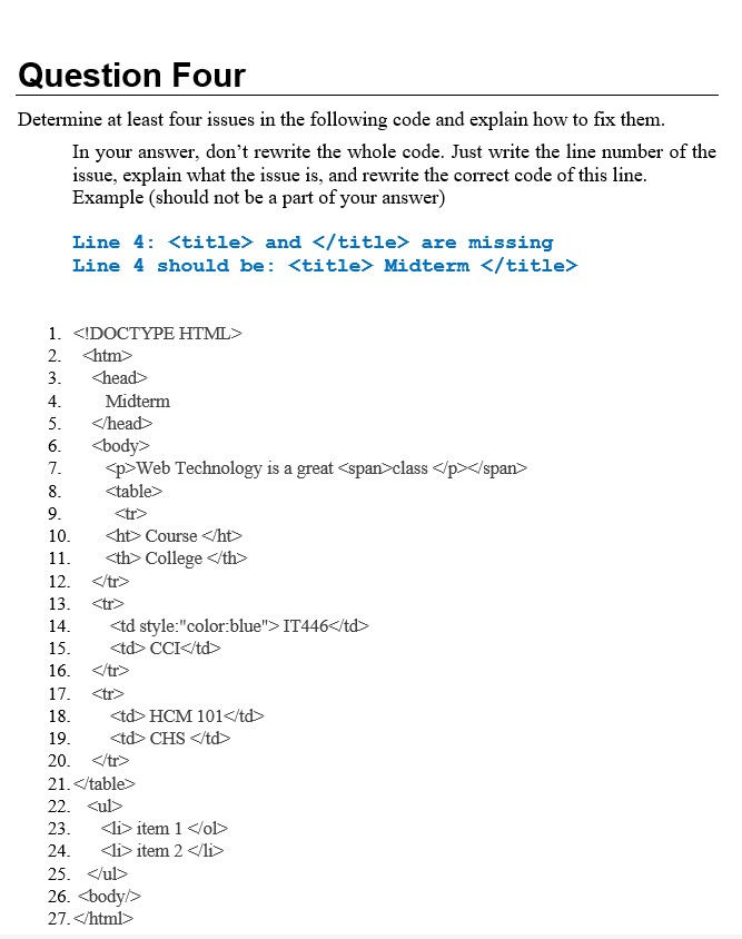 Solved Determine at least four issues in the attached code | Chegg.com
