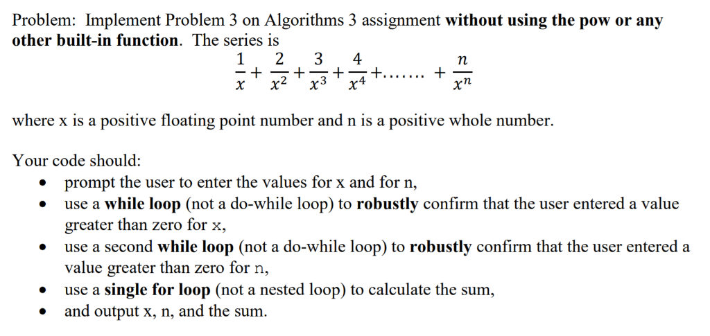 Solved Problem: Implement Problem 3 on Algorithms 3 | Chegg.com