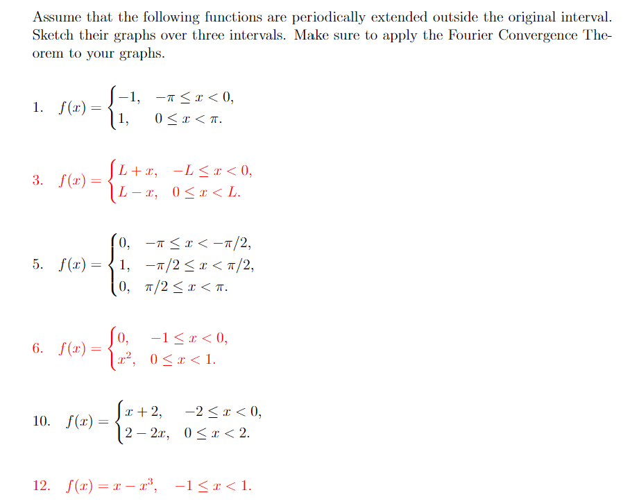 Solved Assume that the following functions are periodically | Chegg.com