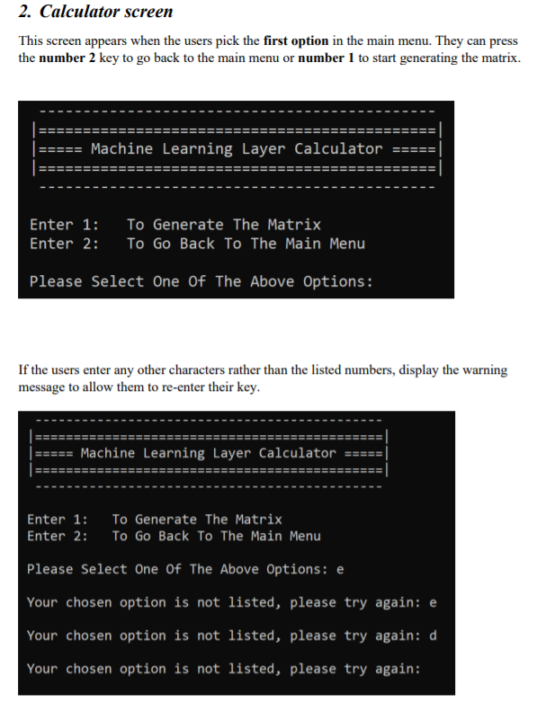 Solved Application Screens Your program must be able to | Chegg.com