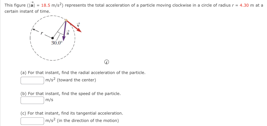 Solved This figure (|vec(a)|=18.5ms2) ﻿represents the total | Chegg.com