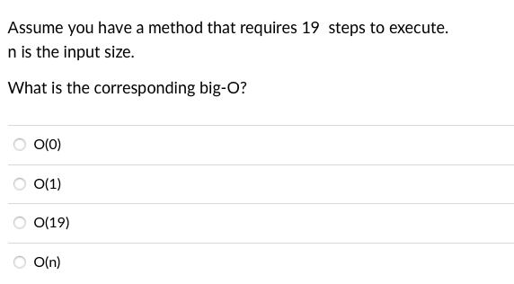 Solved For small input sizes, we can't predict whether one | Chegg.com