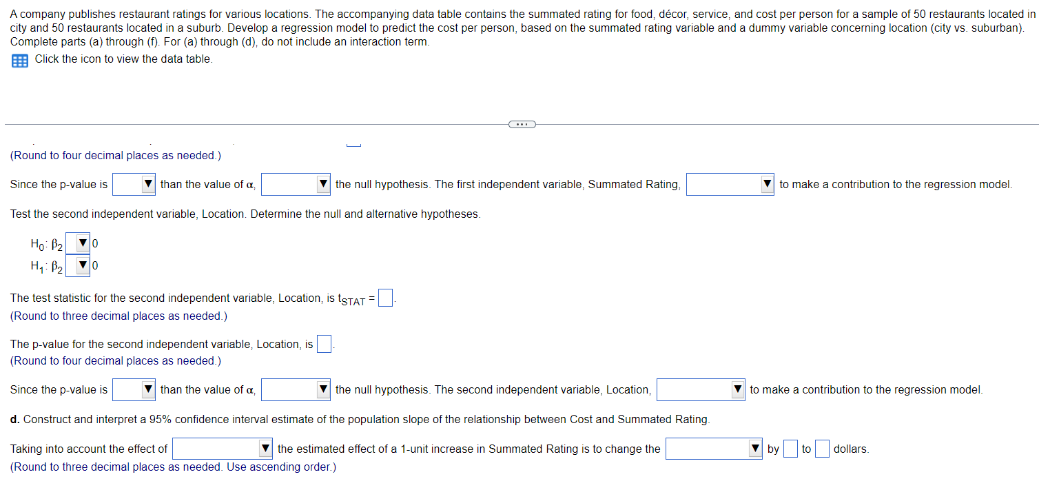 Solved Summated_Rating Cost_($) Location 60 61 | Chegg.com