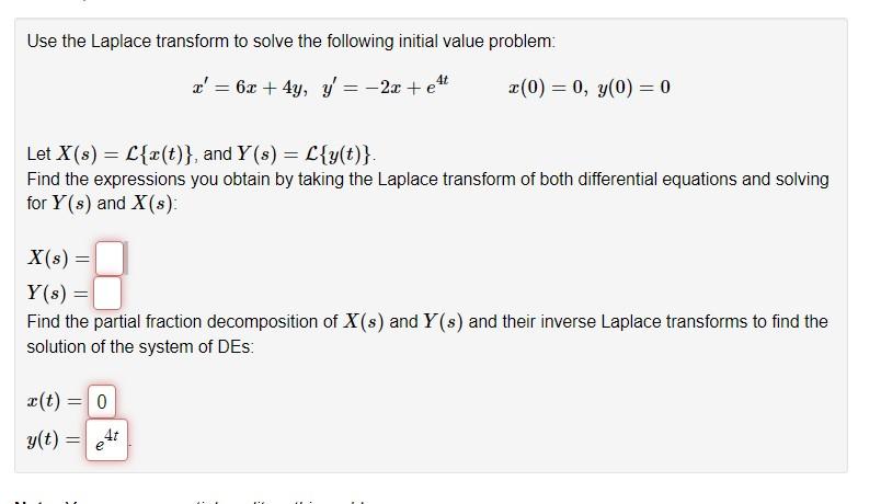 Solved Use the Laplace transform to solve the following | Chegg.com