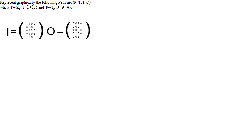 Solved Represent graphically the following Petri net (P, T, | Chegg.com