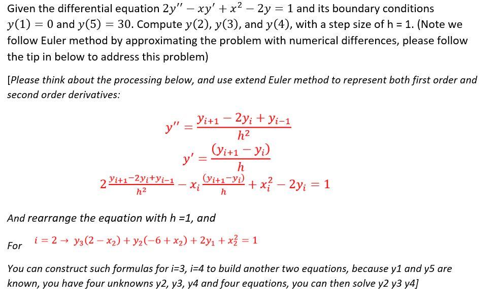 Solved Given the differential equation 2y" – xy' + x2 – 2y = | Chegg.com