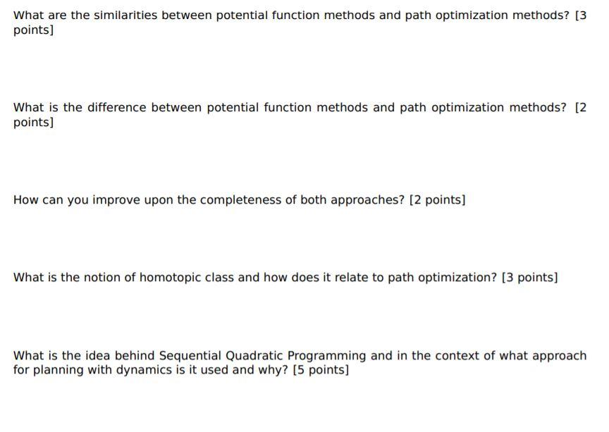 Solved What are the similarities between potential function | Chegg.com