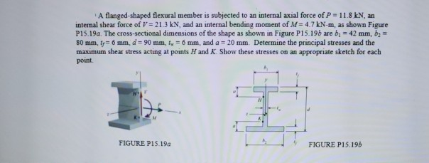Solved A flanged-shaped flexural member is subjected to an | Chegg.com