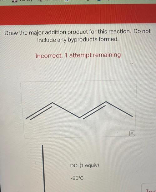 Solved Draw the major addition product for this reaction. Do | Chegg.com