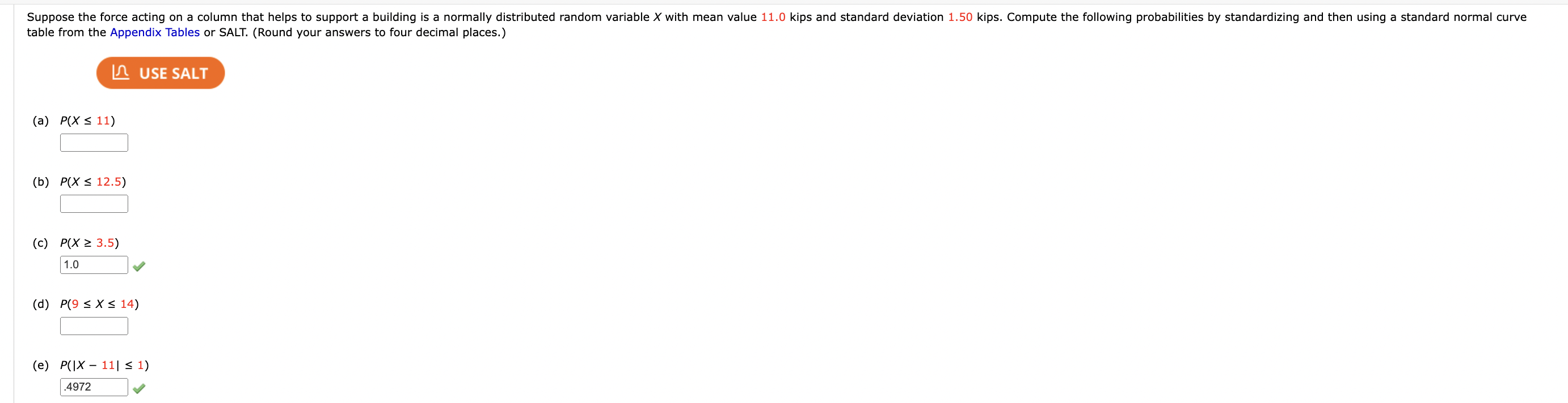 Solved table from the Appendix Tables or SALT. (Round your | Chegg.com