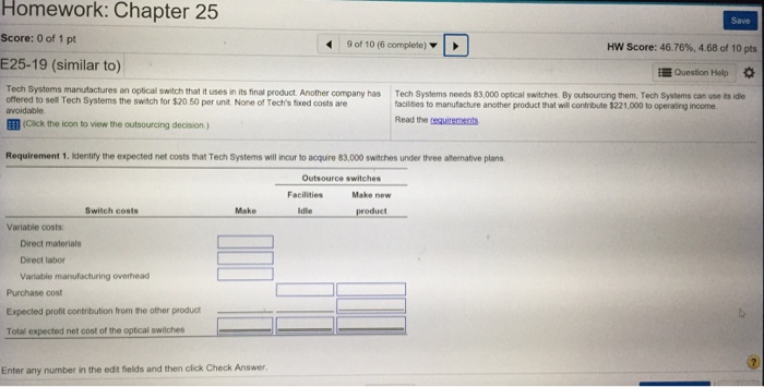 Solved Homework Chapter 25 Save Score 0 Of 1 Pt E25 19