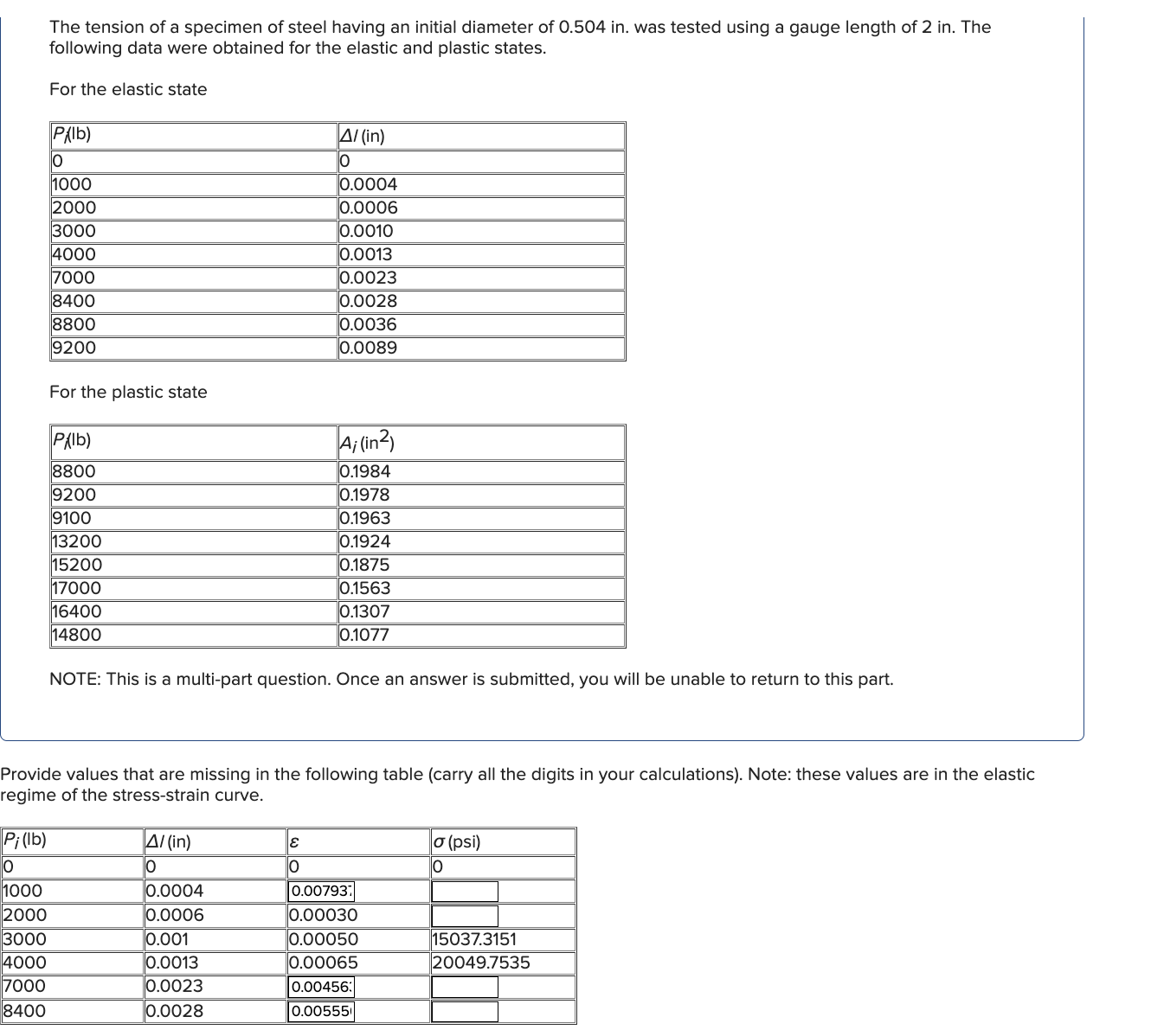 the 4 values on the right side please | Chegg.com