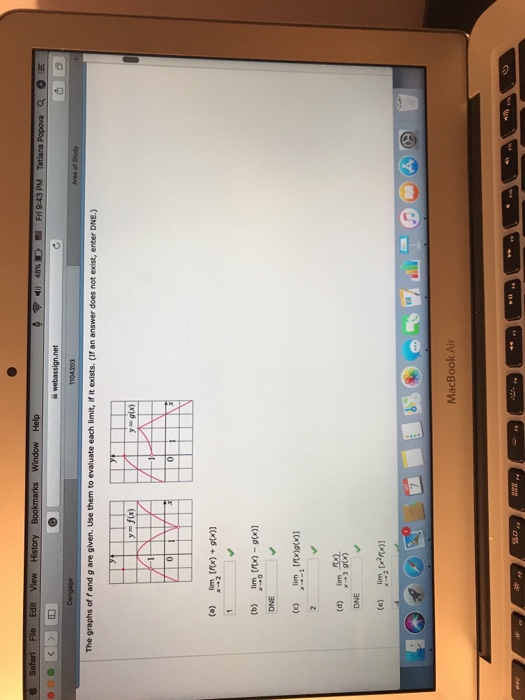 Solved The graphs of f and g are given. Use them to evaluate | Chegg.com
