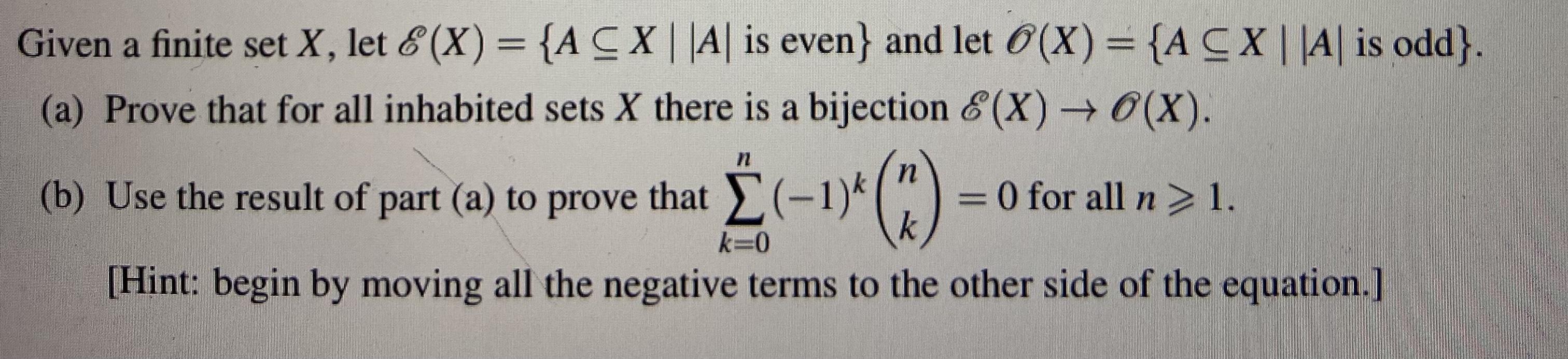 Solved Given a finite set x, ﻿let is ﻿even | Chegg.com