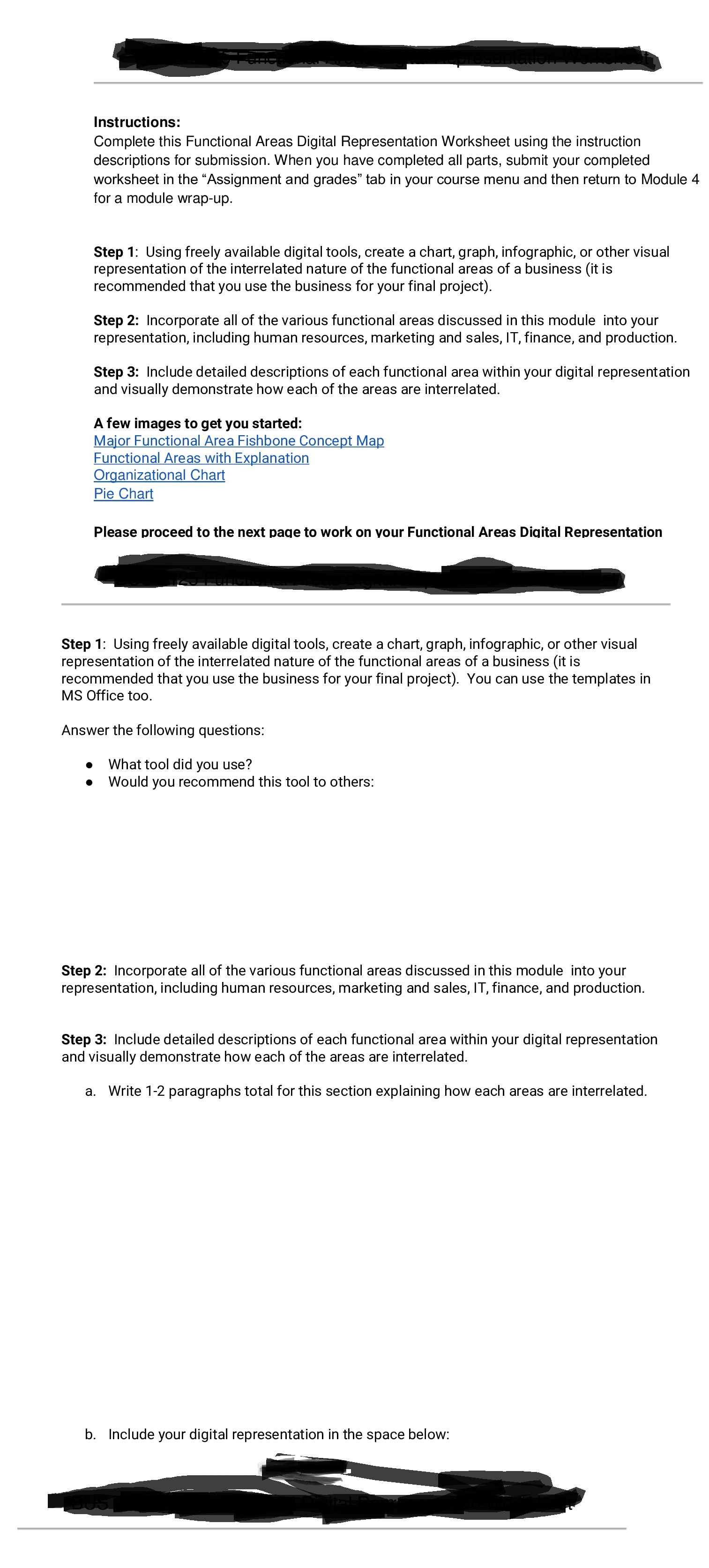 Solved Instructions:Complete this Functional Areas Digital | Chegg.com