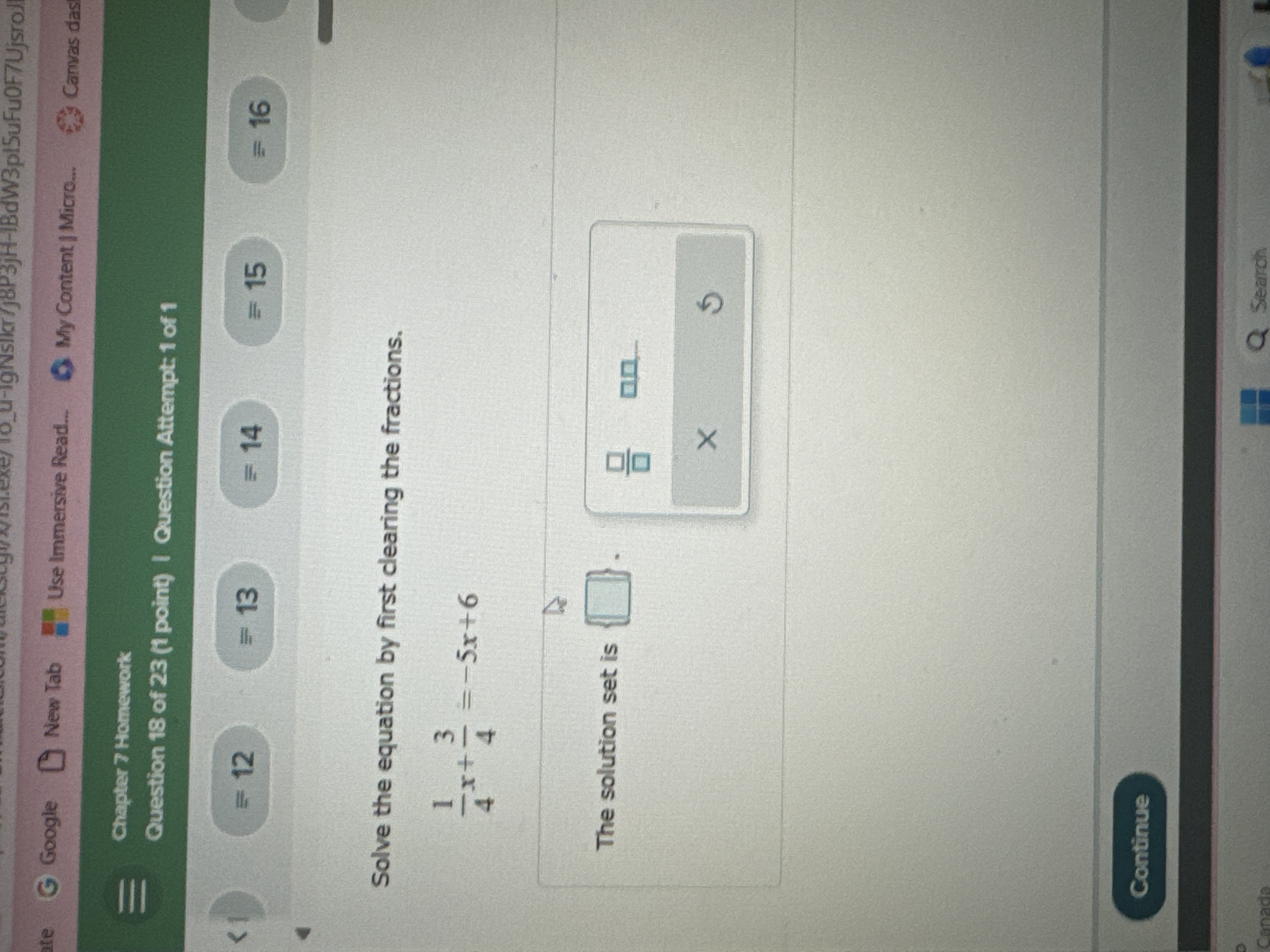 Solved Solve the equation by first clearing the | Chegg.com
