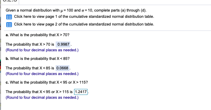 Solved d. 95 % of the values are between what two | Chegg.com
