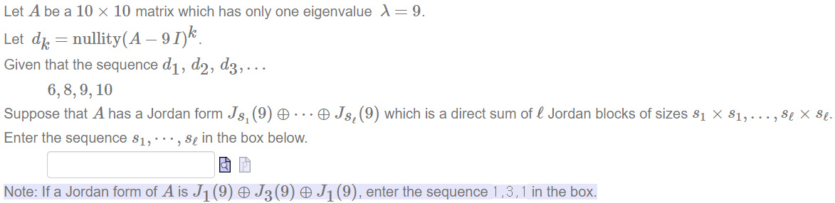 Let A be a 10 x 10 matrix which has only one | Chegg.com