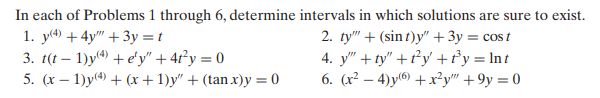 Solved In each of Problems 1 through 6 , determine intervals | Chegg.com