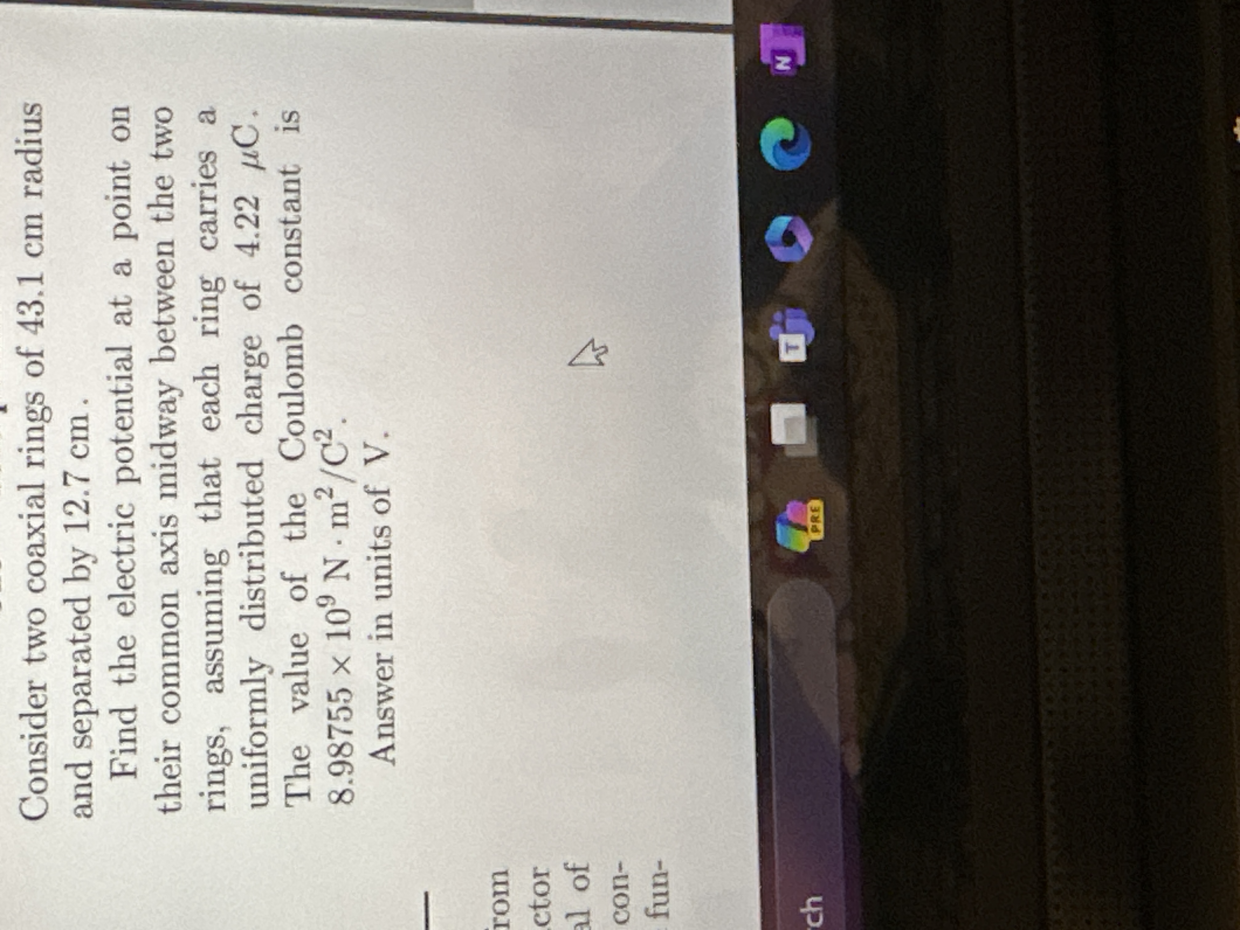 Solved Consider two coaxial rings of 43.1cm ﻿radiusand | Chegg.com